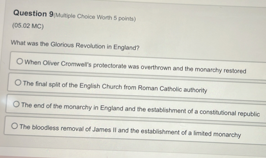 Resuelto:Question 9(Multiple Choice Worth 5 points) (05.02 MC) What was ...