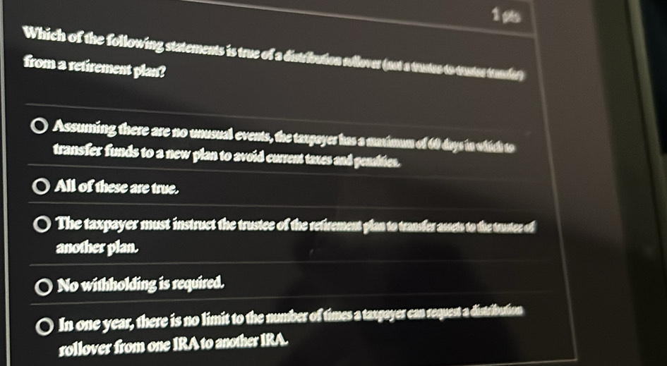 Solved: Which of the following statements is true of a distribution ...
