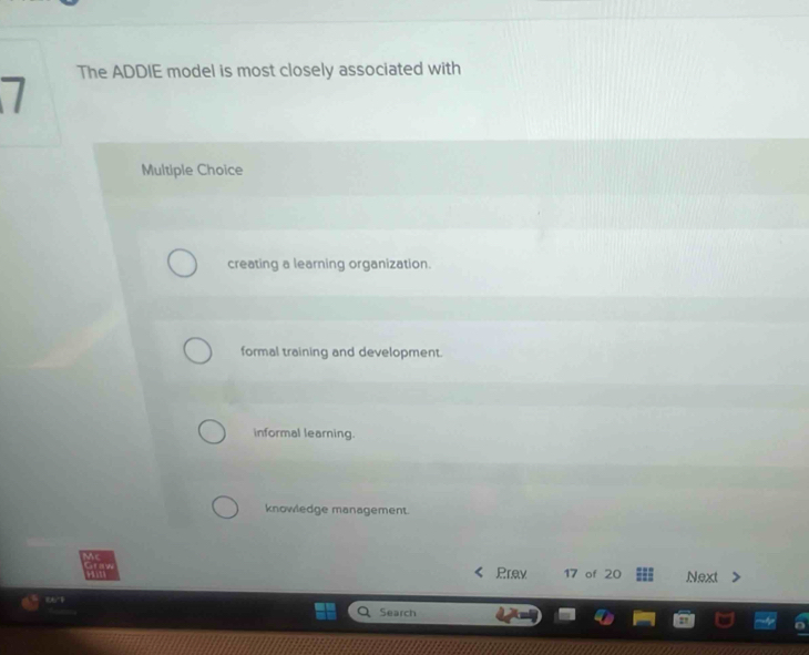 Solved: The ADDIE model is most closely associated with Multiple Choice ...
