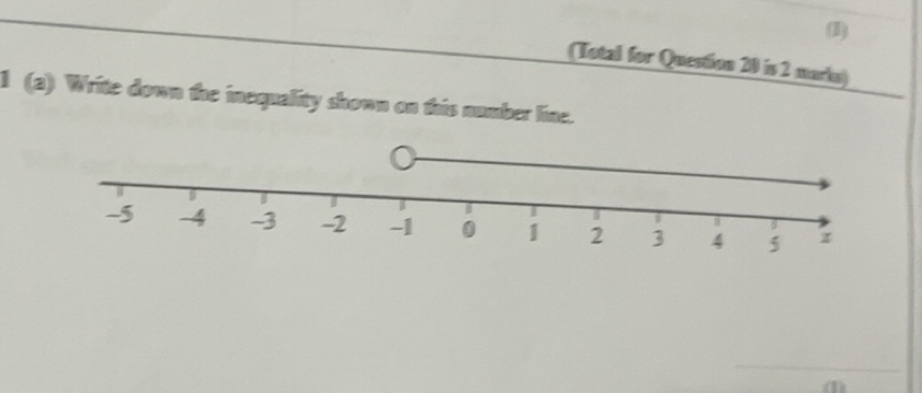 Solved: (1) (Total for Question 20 is 2 marin) 1 (a) Write down the ...