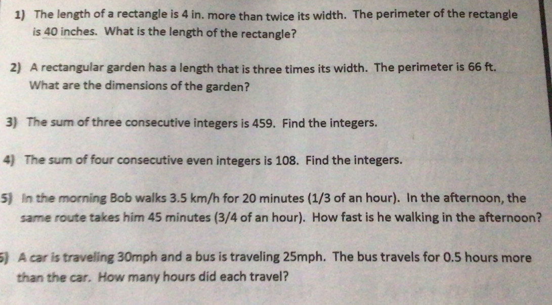 Solved: The length of a rectangle is 4 in. more than twice its width ...