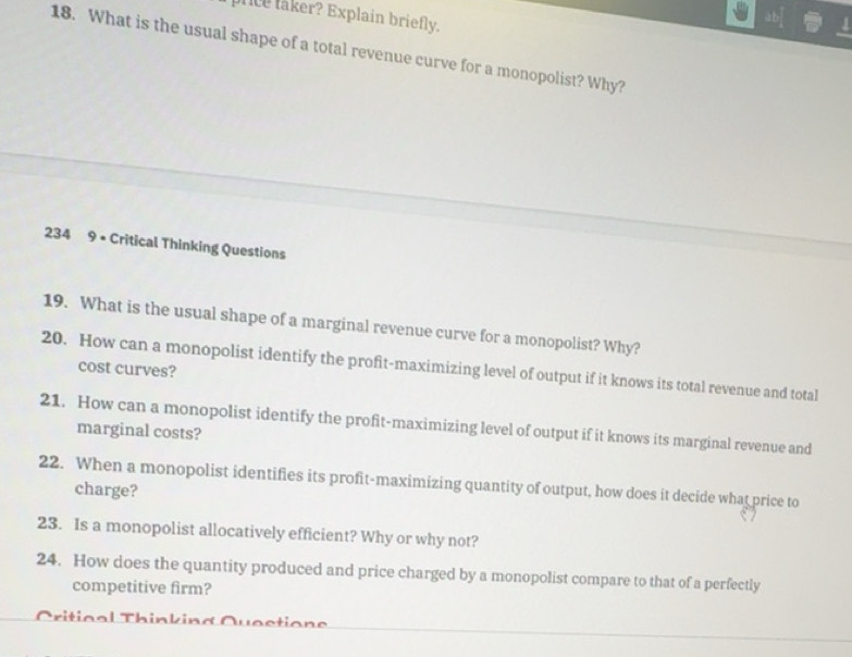Solved: price laker? Explain briefly. ab 18. What is the usual shape of ...