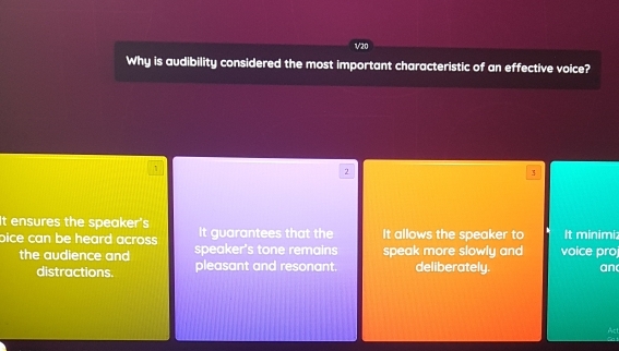 Solved: V20 Why is audibility considered the most important ...