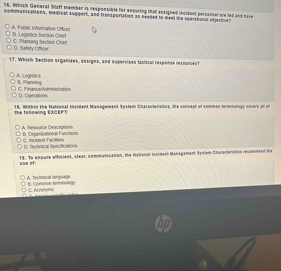 Solved: Which General Staff member is responsible for ensuring that ...