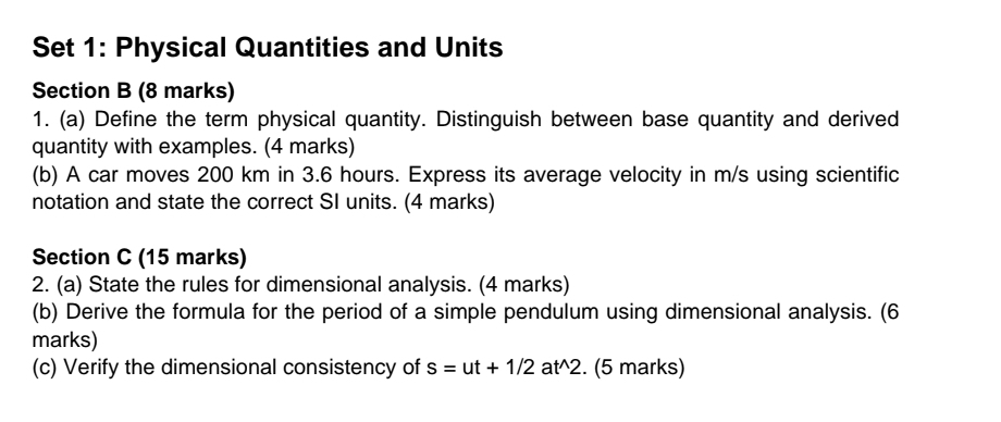 Selesai:Set 1: Physical Quantities and Units Section B (8 marks) 1. (a ...