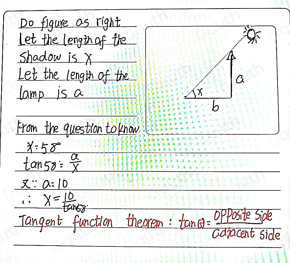 Solved: A 10-foot lamp post casts a shadow. David wants to find the ...