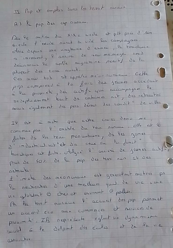 Résolu :II Pop er emple dons Peo remt nuncr A) Pa pop des cp nunau Do ...