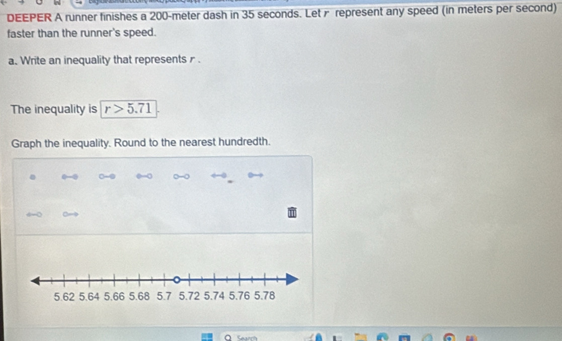 Solved: DEEPER A runner finishes a 200-meter dash in 35 seconds. Let r ...