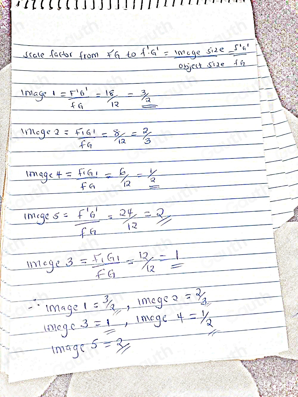 Solved: Match the image to the scale factor from FG to F'G'. Image ...