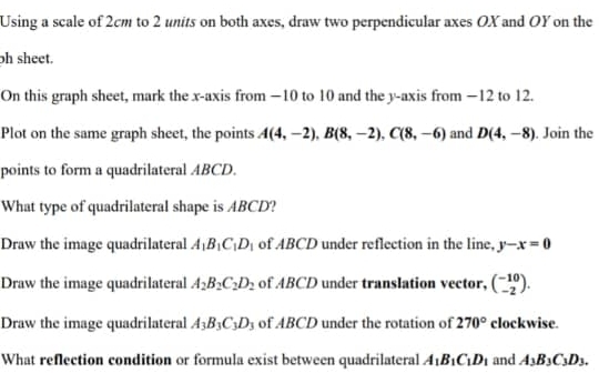 Solved: Using a scale of 2cm to 2 units on both axes, draw two ...
