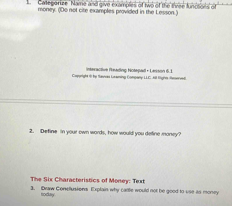 Solved: Categorize Name and give examples of two of the three functions ...