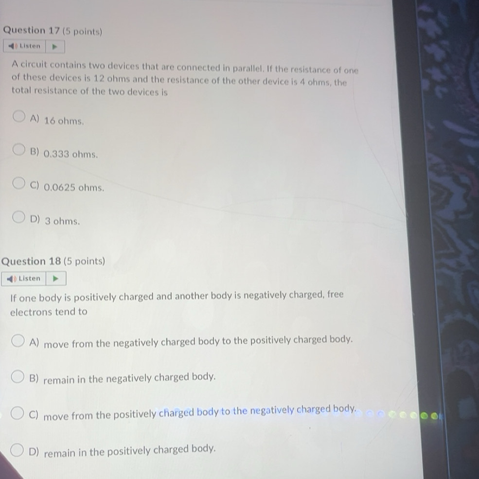 Solved: Listen A circuit contains two devices that are connected in parallel. If the resistance ...