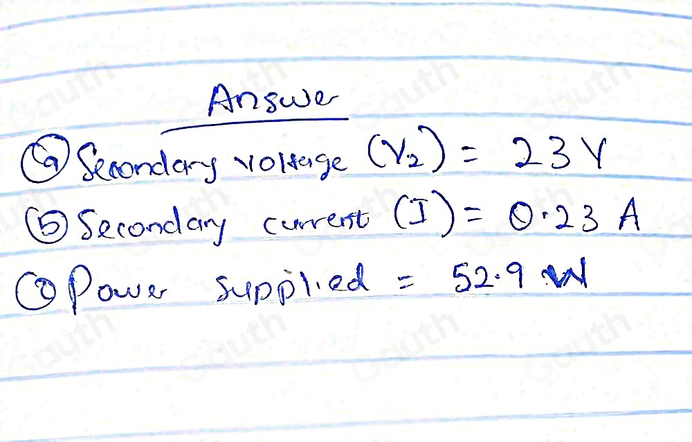 Solved: An ideal transformer has 1000 primary turns and 100 secondary ...
