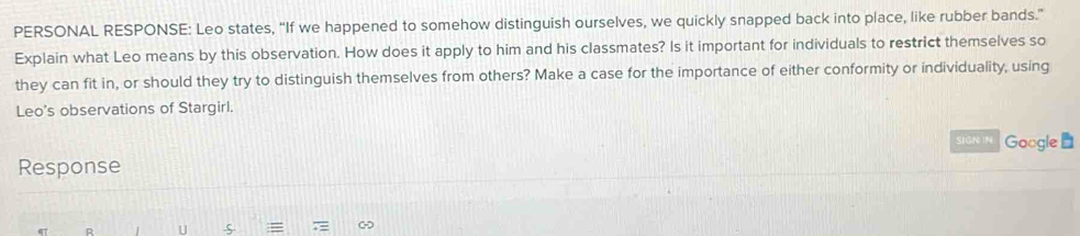 Solved: PERSONAL RESPONSE: Leo states, “If we happened to somehow ...