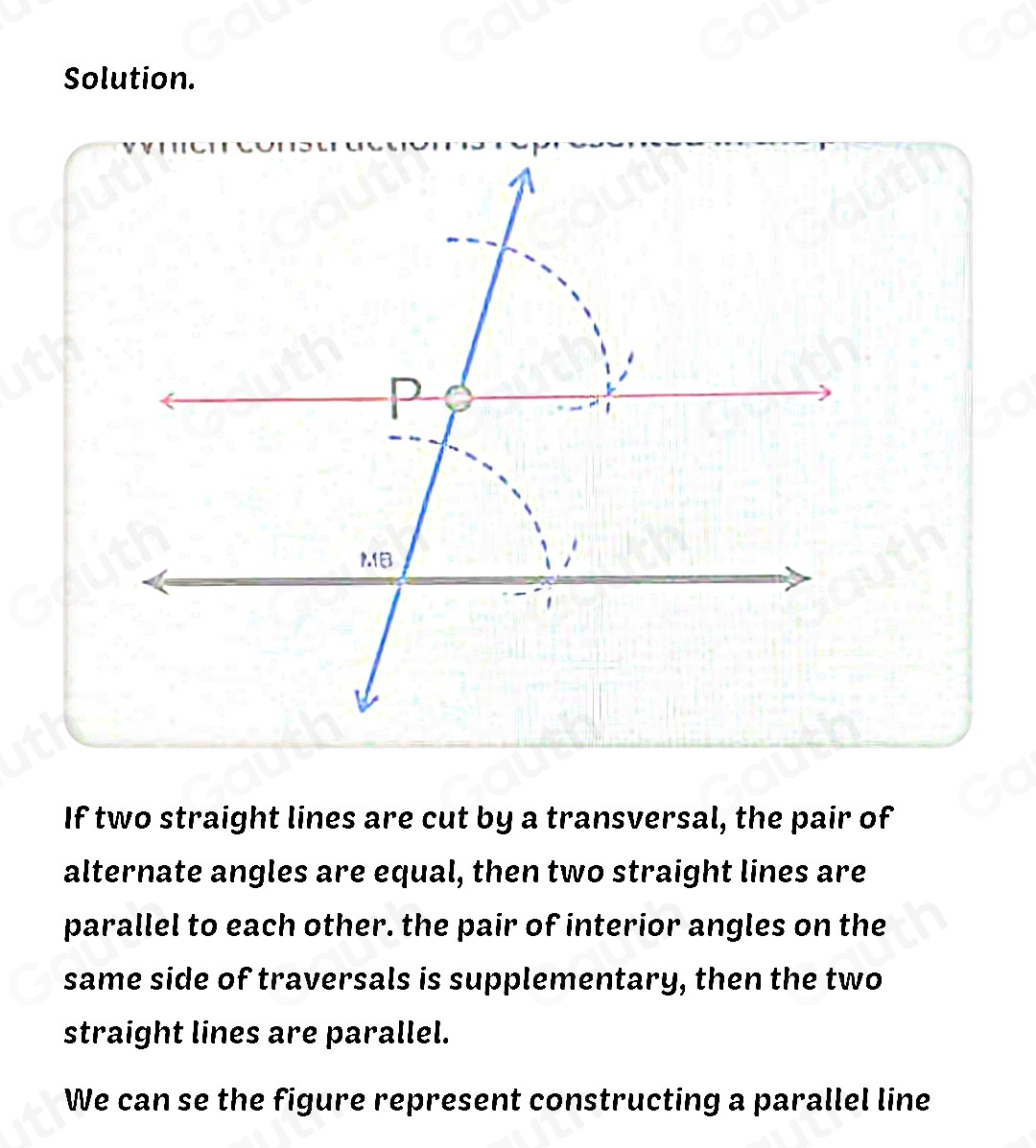 Solved: Which construction is represented in the picture? Copying an angle Constructing a ...