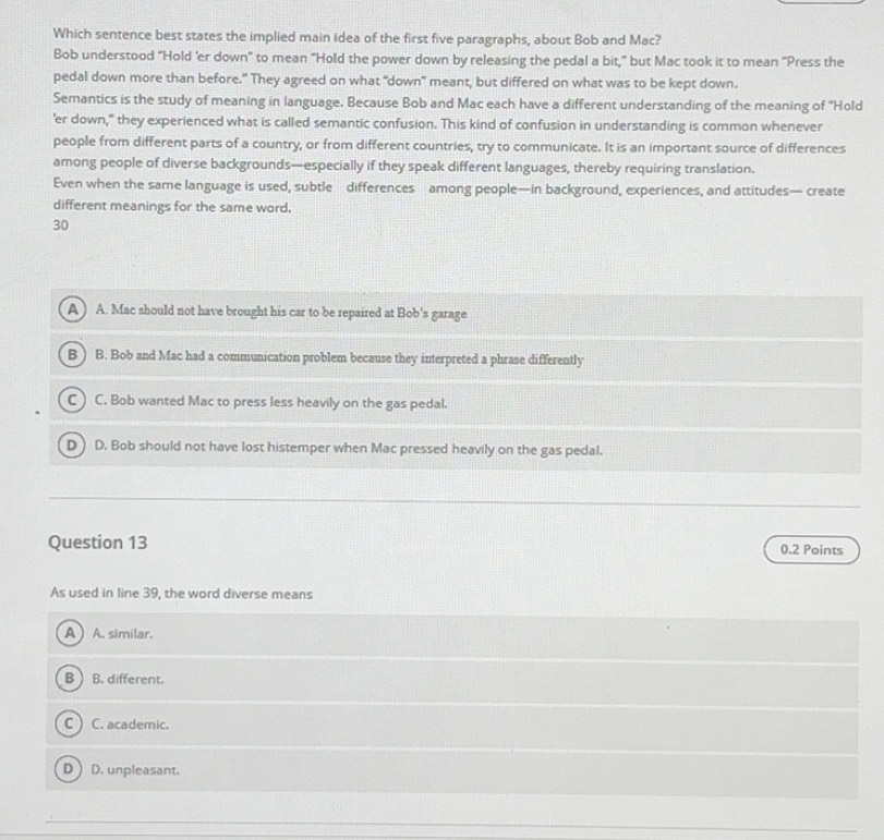 Resuelto:Which sentence best states the implied main idea of the first ...