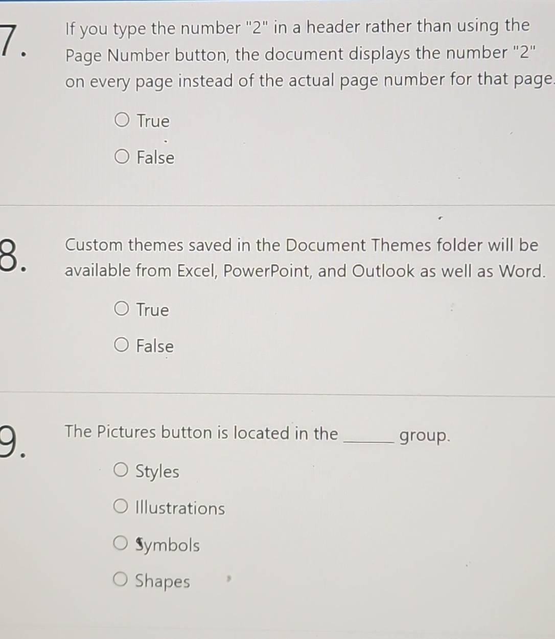 Solved: If you type the number "2" in a header rather than using the ...