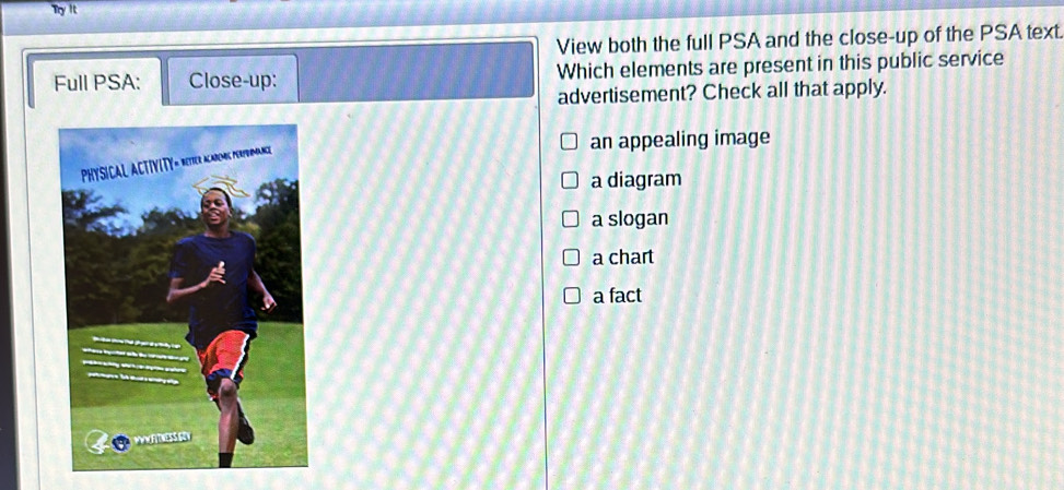 Solved: Try It View both the full PSA and the close-up of the PSA text ...