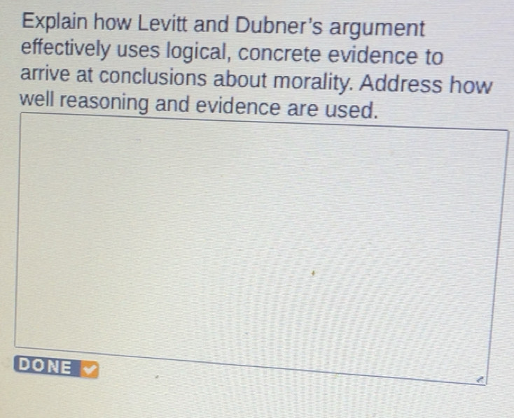 Solved: Explain how Levitt and Dubner's argument effectively uses ...