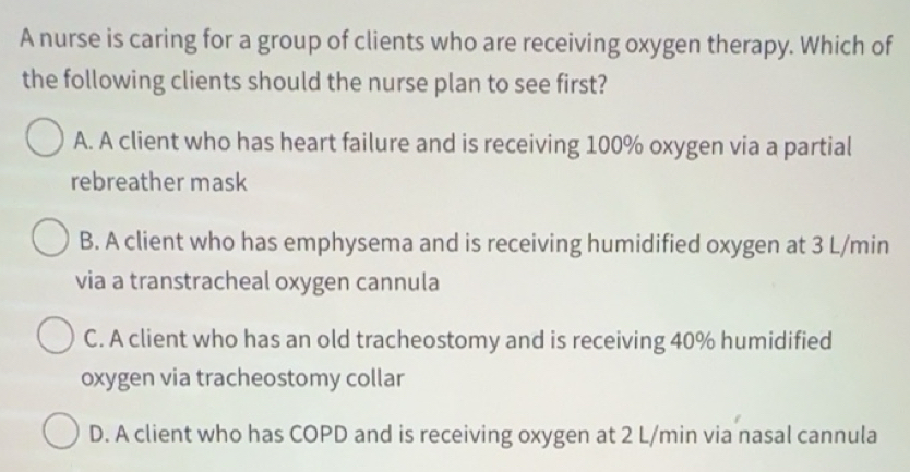Solved: A nurse is caring for a group of clients who are receiving ...