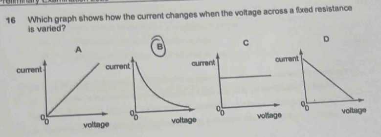 Solved: Which graph shows how the current changes when the voltage ...