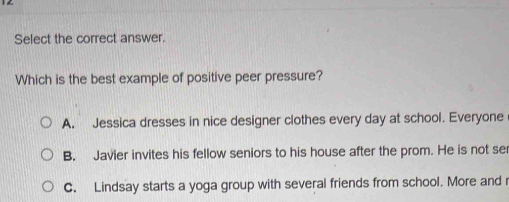 Solved: Select the correct answer. Which is the best example of ...