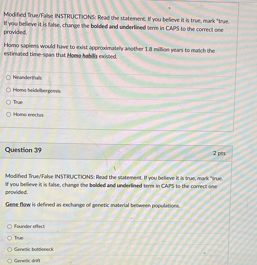 Solved: Modified True/False INSTRUCTIONS: Read the statement. If you ...