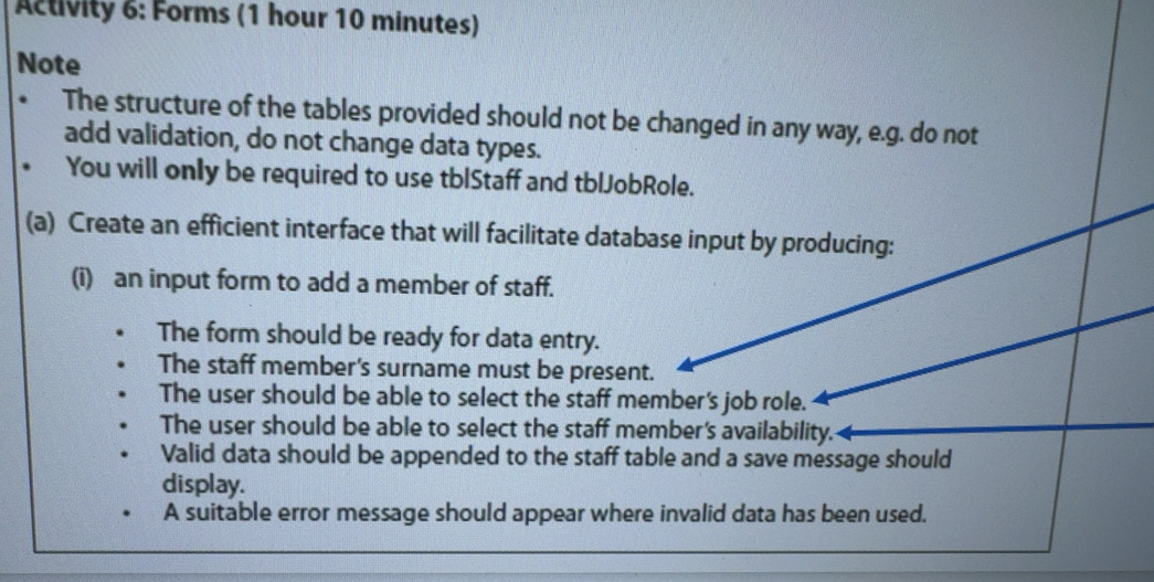 Solved: Activity 6: Forms (1 hour 10 minutes) Note The structure of the ...