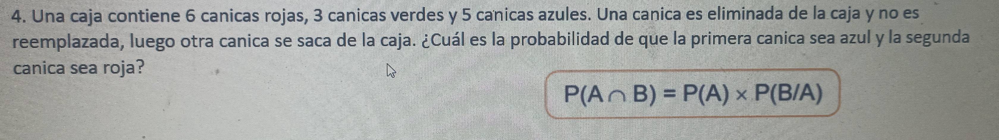 Resuelto:Una caja contiene 6 canicas rojas, 3 canicas verdes y 5 ...