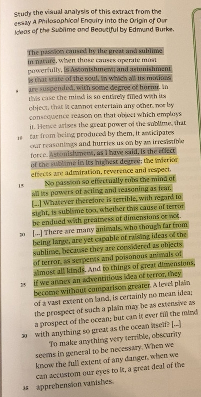 Risolto:Study the visual analysis of this extract from the essay A ...