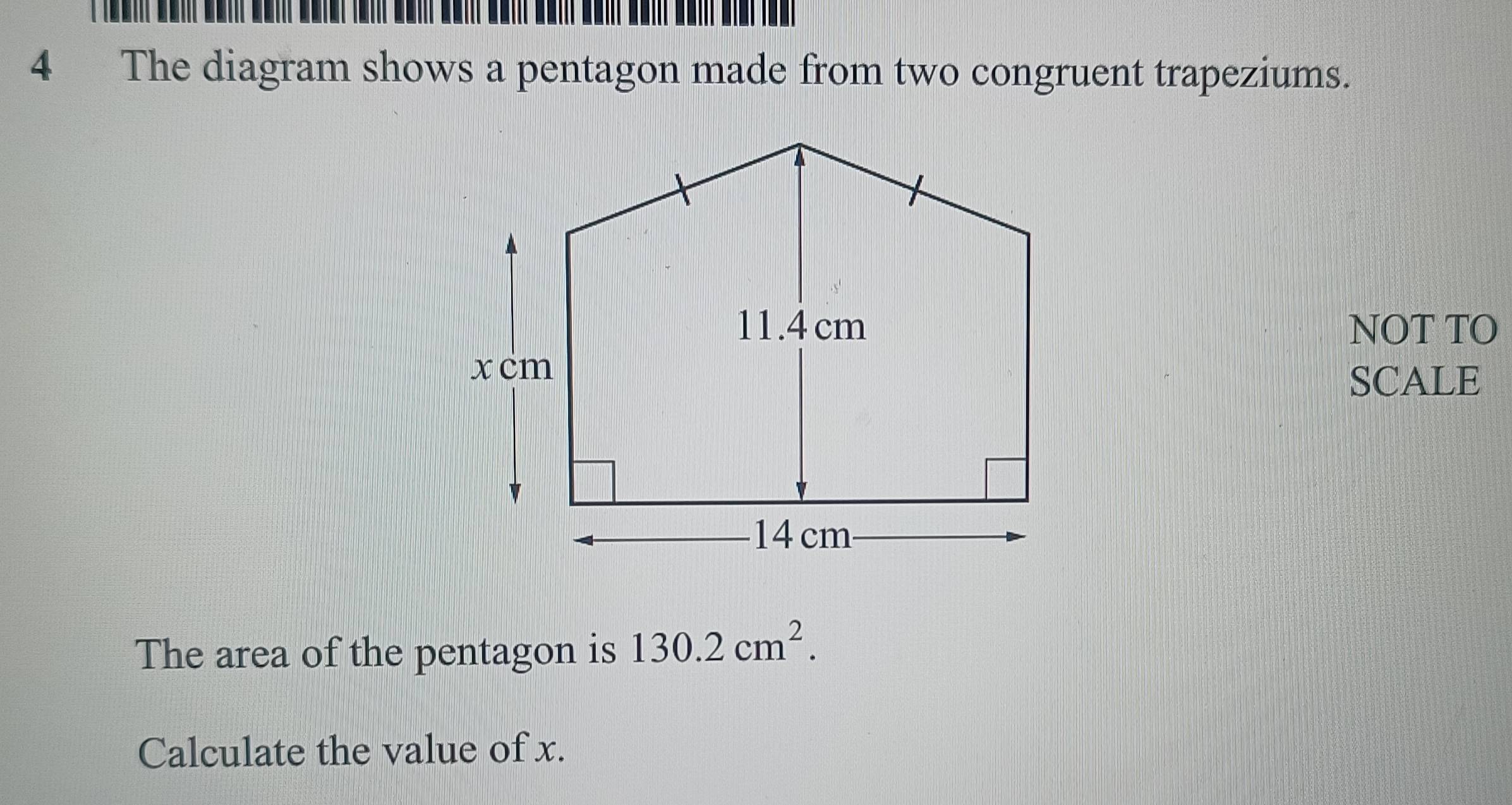 Resuelto:The diagram shows a pentagon made from two congruent ...