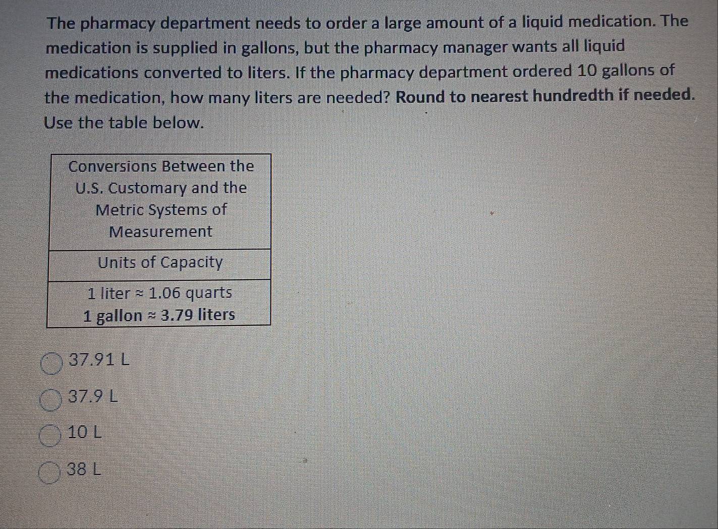 Solved: The pharmacy department needs to order a large amount of a ...