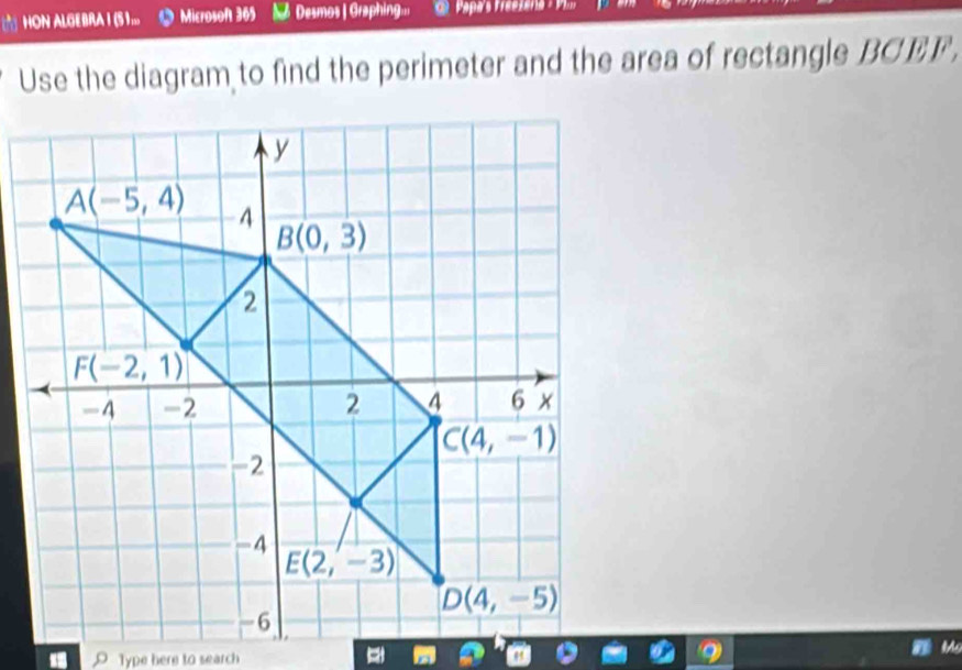 Solved: HON ALGEBRA I(51... Microsoh 365 Desmos | Graphing. Papa's ...