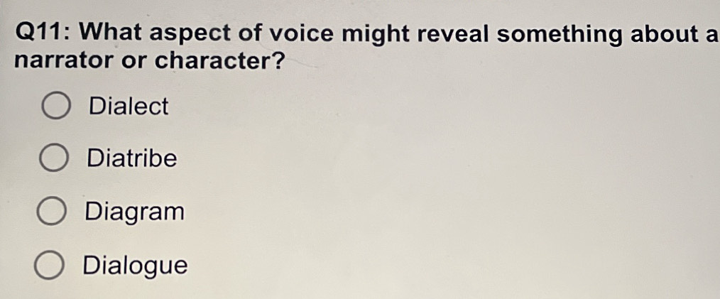 Solved: What aspect of voice might reveal something about a narrator or ...