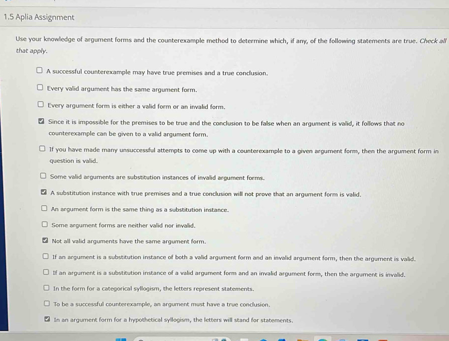 Solved: 1.5 Aplia Assignment Use your knowledge of argument forms and ...
