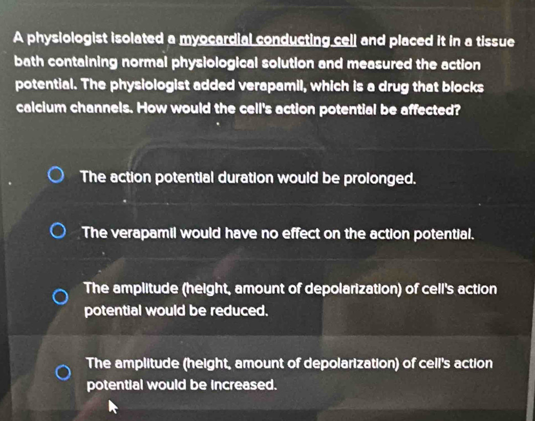 Solved: A physiologist isolated a myocardial conducting cell and placed ...