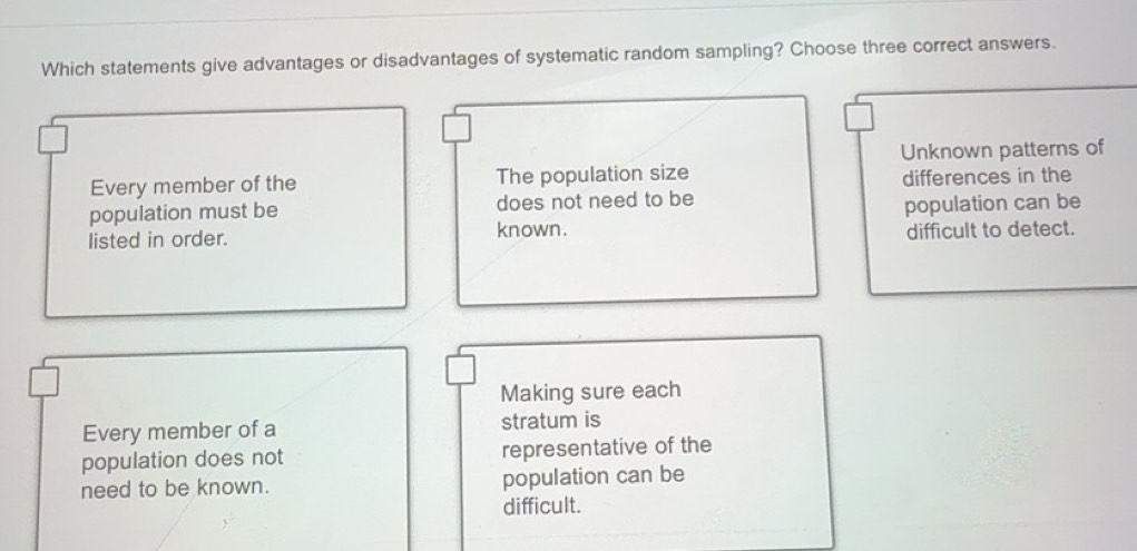 Solved: Which statements give advantages or disadvantages of systematic ...