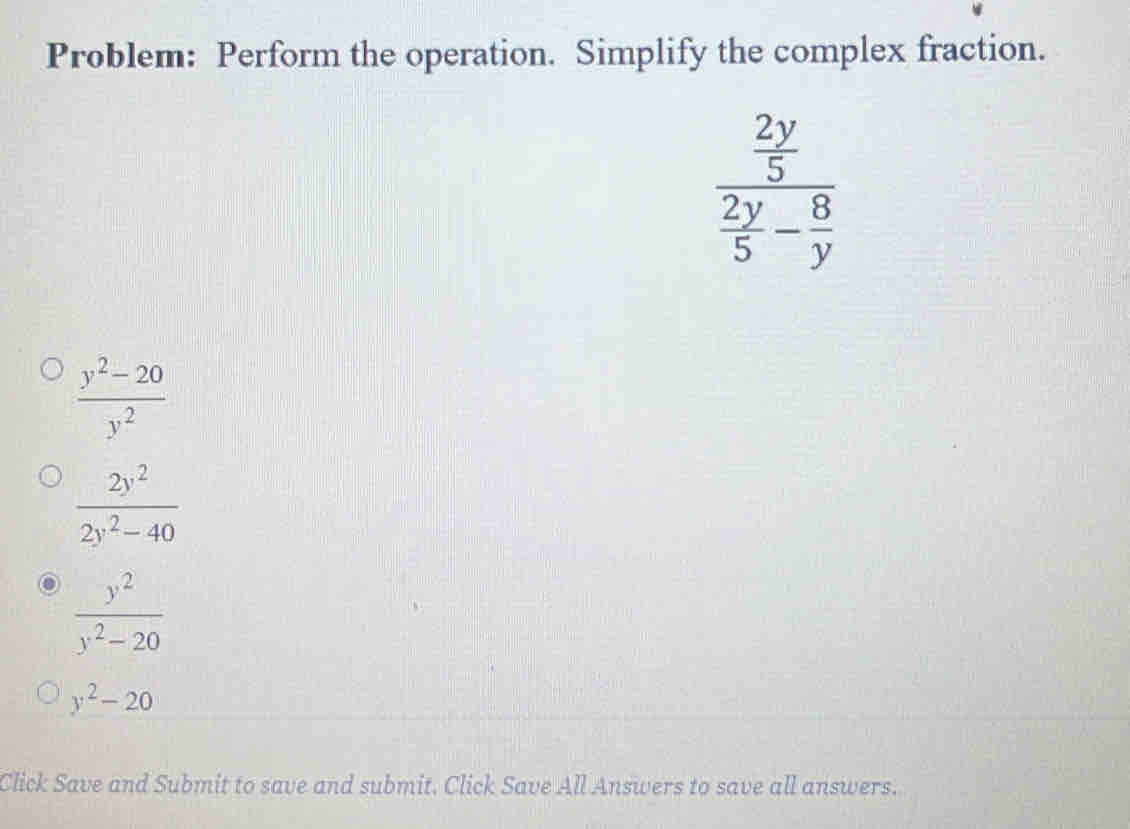 Solved: Problem: Perform the operation. Simplify the complex fraction ...