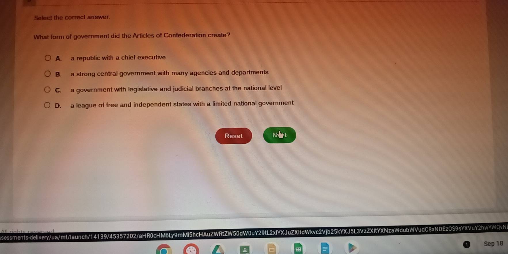 Solved: Select the correct answer. What form of government did the ...