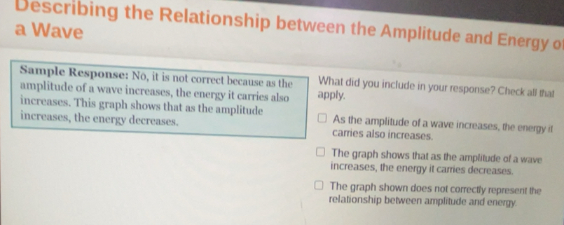Solved: Describing the Relationship between the Amplitude and Energy o ...