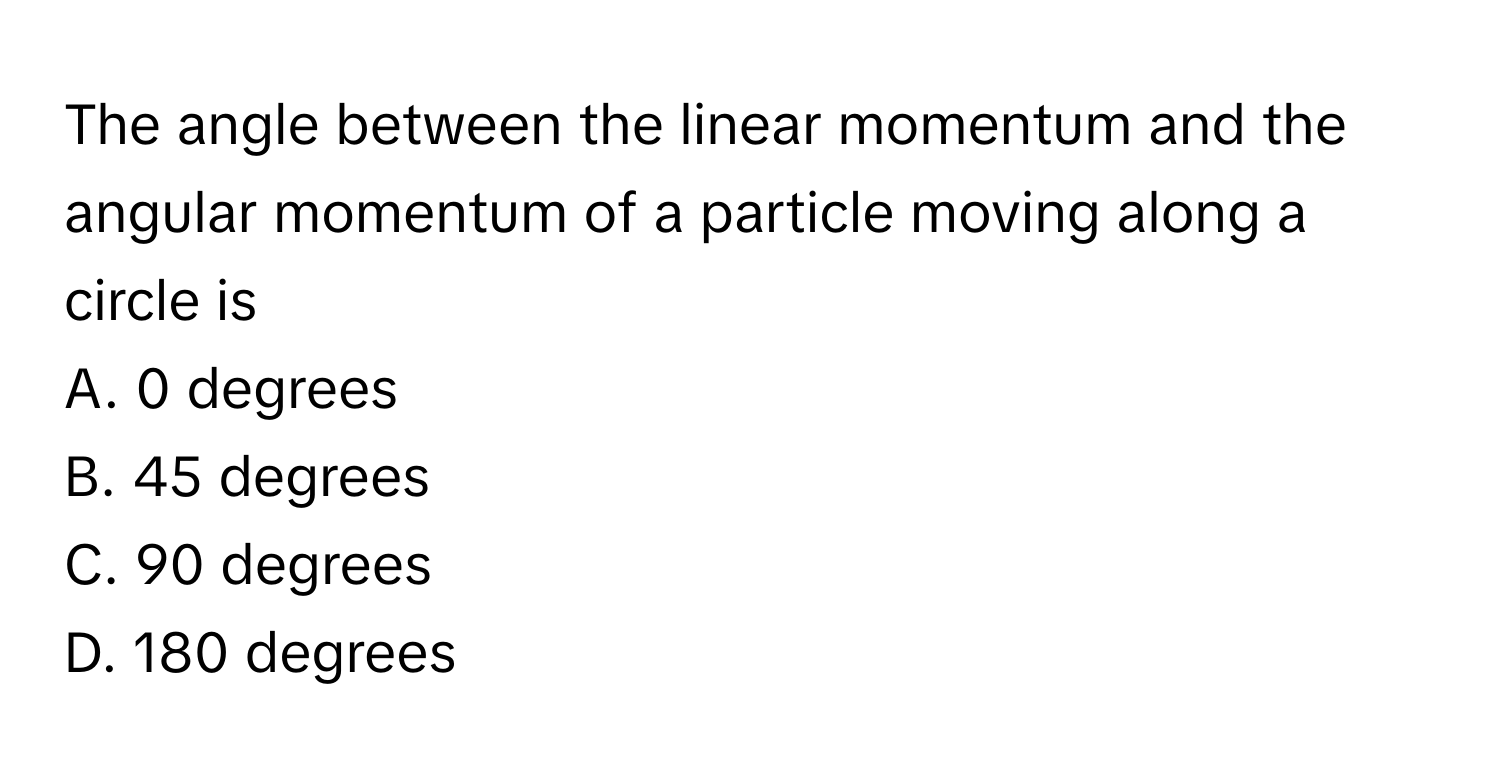 Solved: The angle between the linear momentum and the angular momentum ...