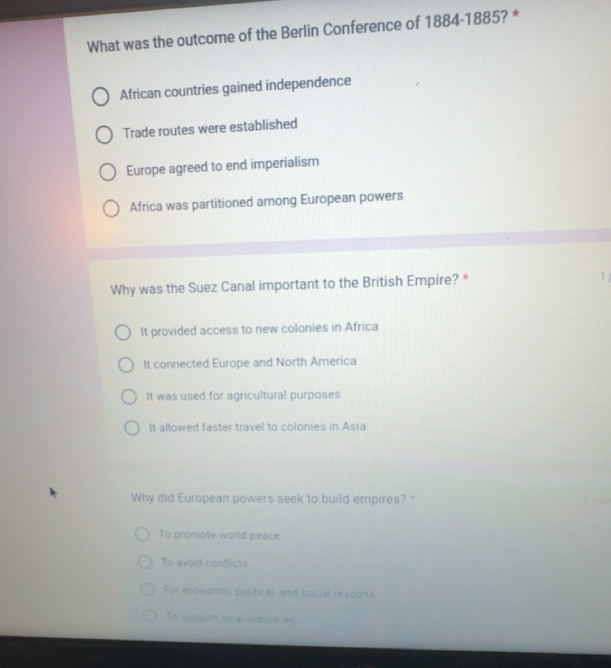 Solved: What was the outcome of the Berlin Conference of 1884-1885 ...