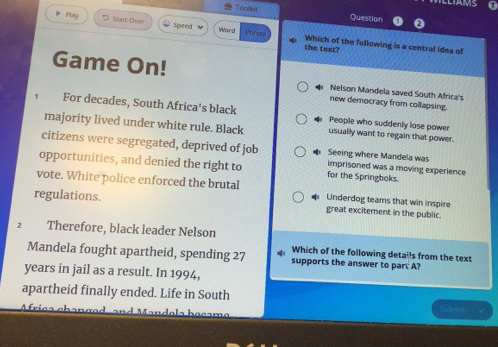 Gelöst:AMS Toolit Question Ward Play D starl Over ① speed Which of the ...