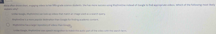 Solved: Alicia often shows short, engaging videos to her fifth-grade ...