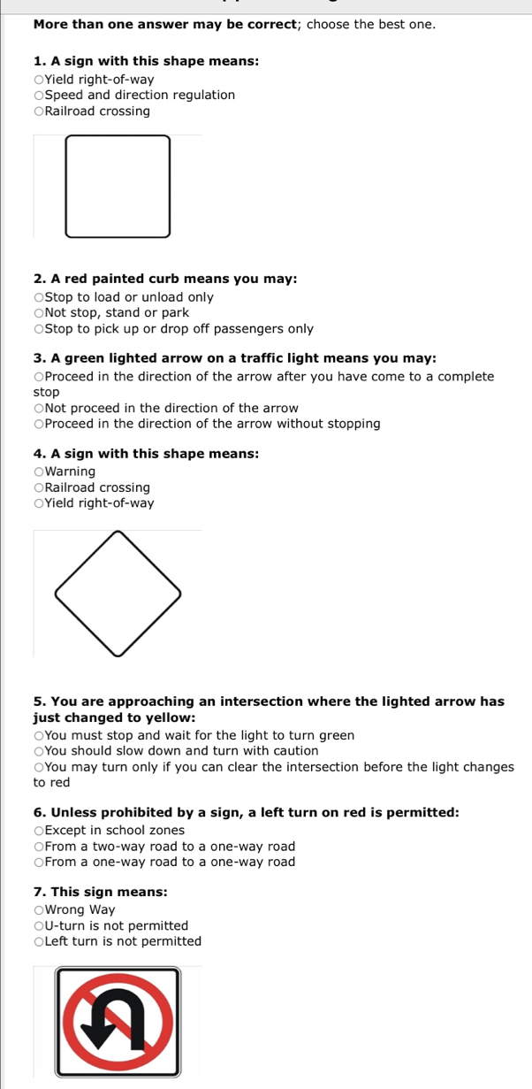 Solved: More than one answer may be correct; choose the best one. 1. A ...