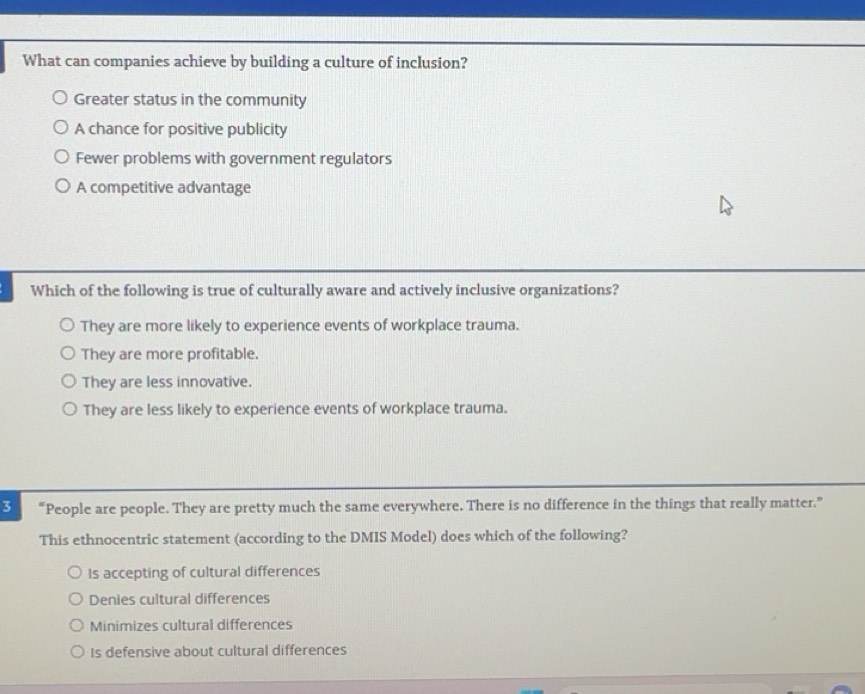 Solved: What can companies achieve by building a culture of inclusion ...