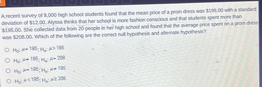 Solved: A recent survey of 8,000 high school students found that the ...