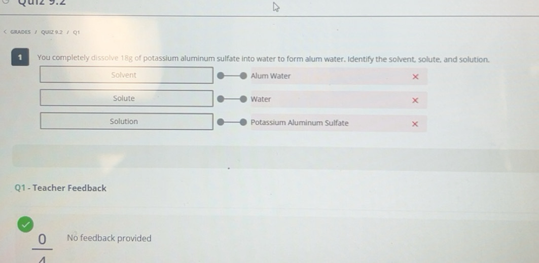 Solved: te C GRADES / QUIZ 9.2 / Q1 1 You completely dissolve 18g of ...
