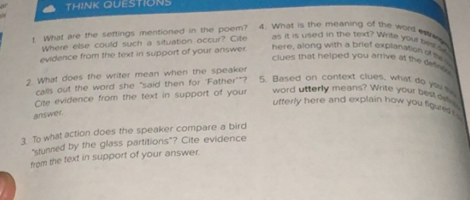 Solved: ar THINK QUESTIONS yle 1. What are the settings mentioned in ...