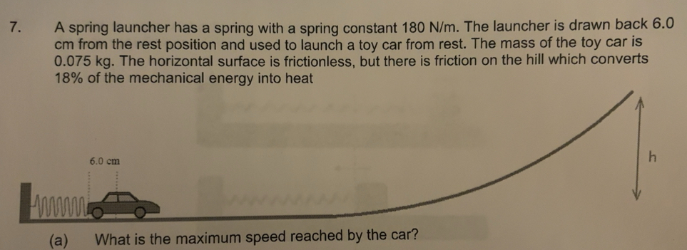 Solved: A spring launcher has a spring with a spring constant 180 N/m ...